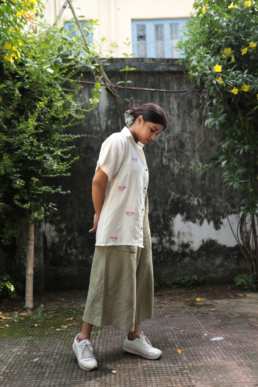 Leaf Motif Handloom Organic Cotton Shirt – QuirkyBae